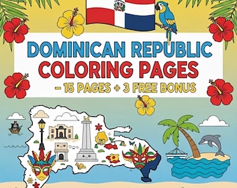 Dominican Republic Coloring Pages | 18 Printable Sheets (15 + 3 Free ...