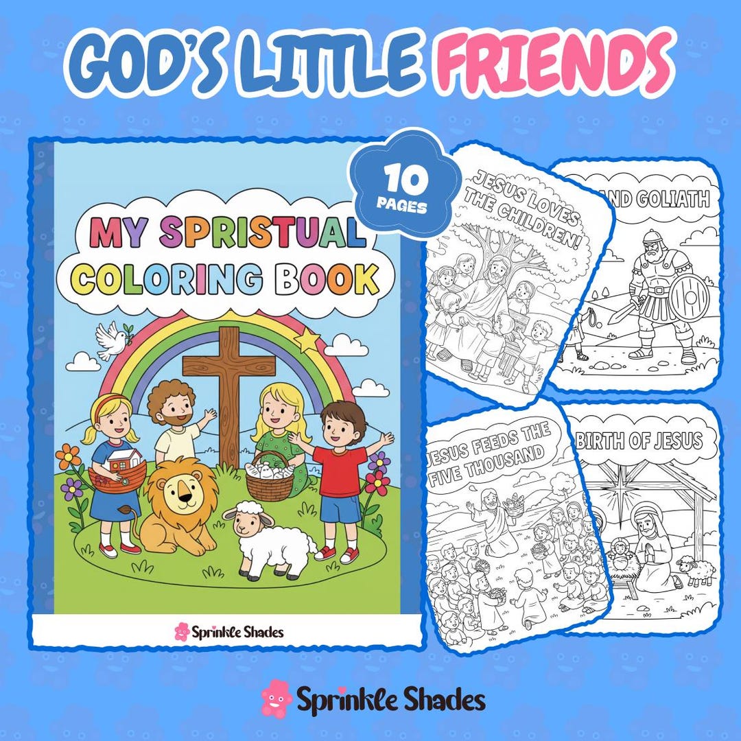 Kids Bible Coloring Book, Sunday School Activity (printable PDF) - Etsy