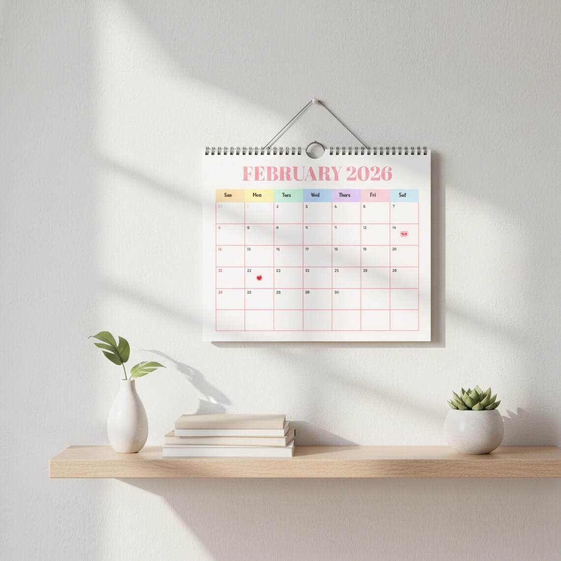 2026 Monthly Calendar by Sprinkle Shades, Editable PDF Printable ...