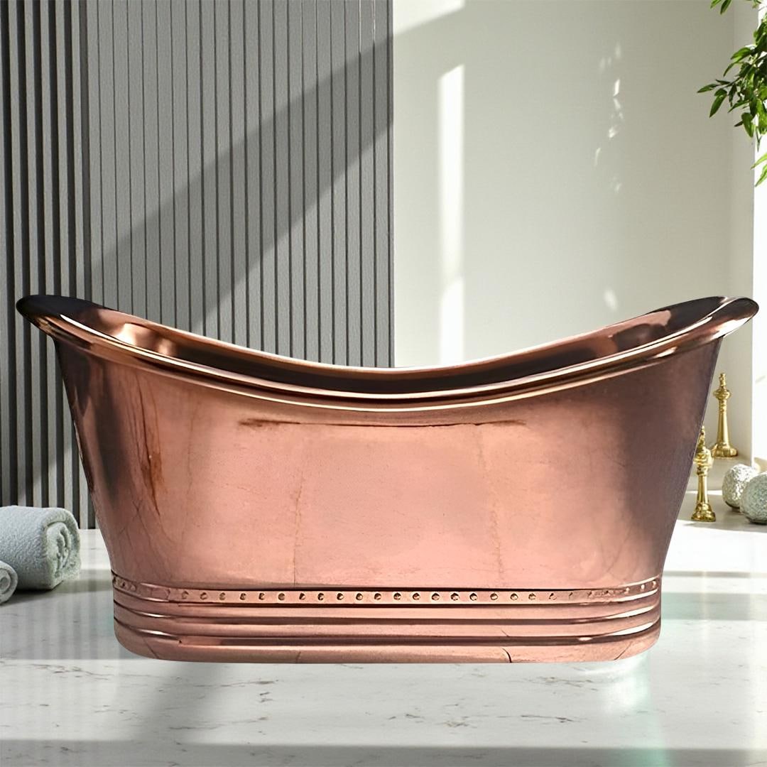 Handmade Copper Soaking Bathtub, Polished Freestanding Spa Tub - Etsy