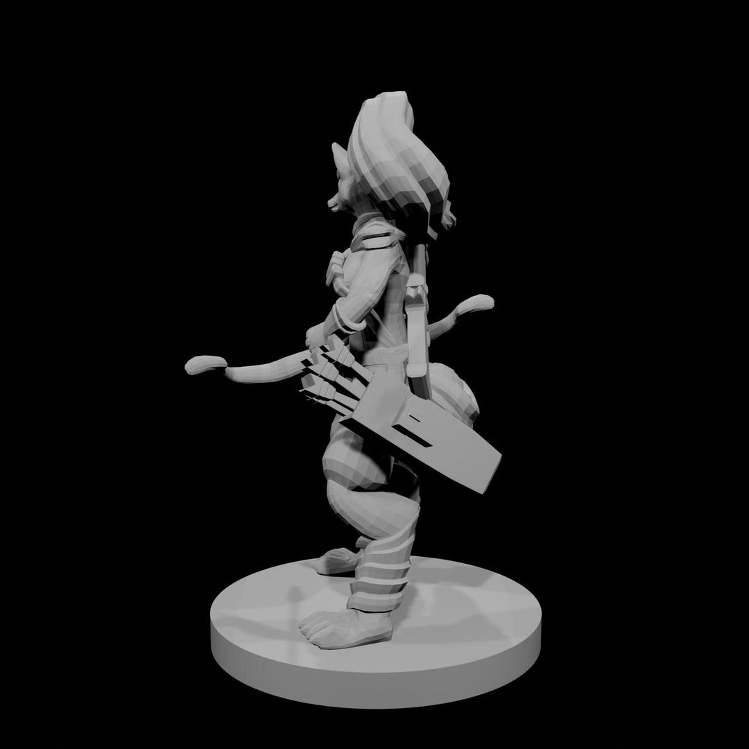 Kitsune Ranger Miniature: 3D Printed RPG Figure - Etsy
