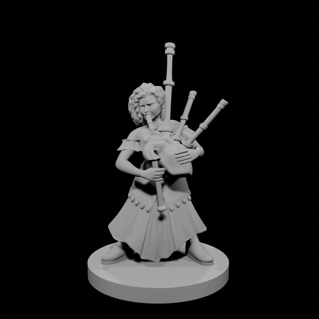 Female Dwarf Bard Miniature - Bagpipes, Tabletop RPG Figure - Etsy