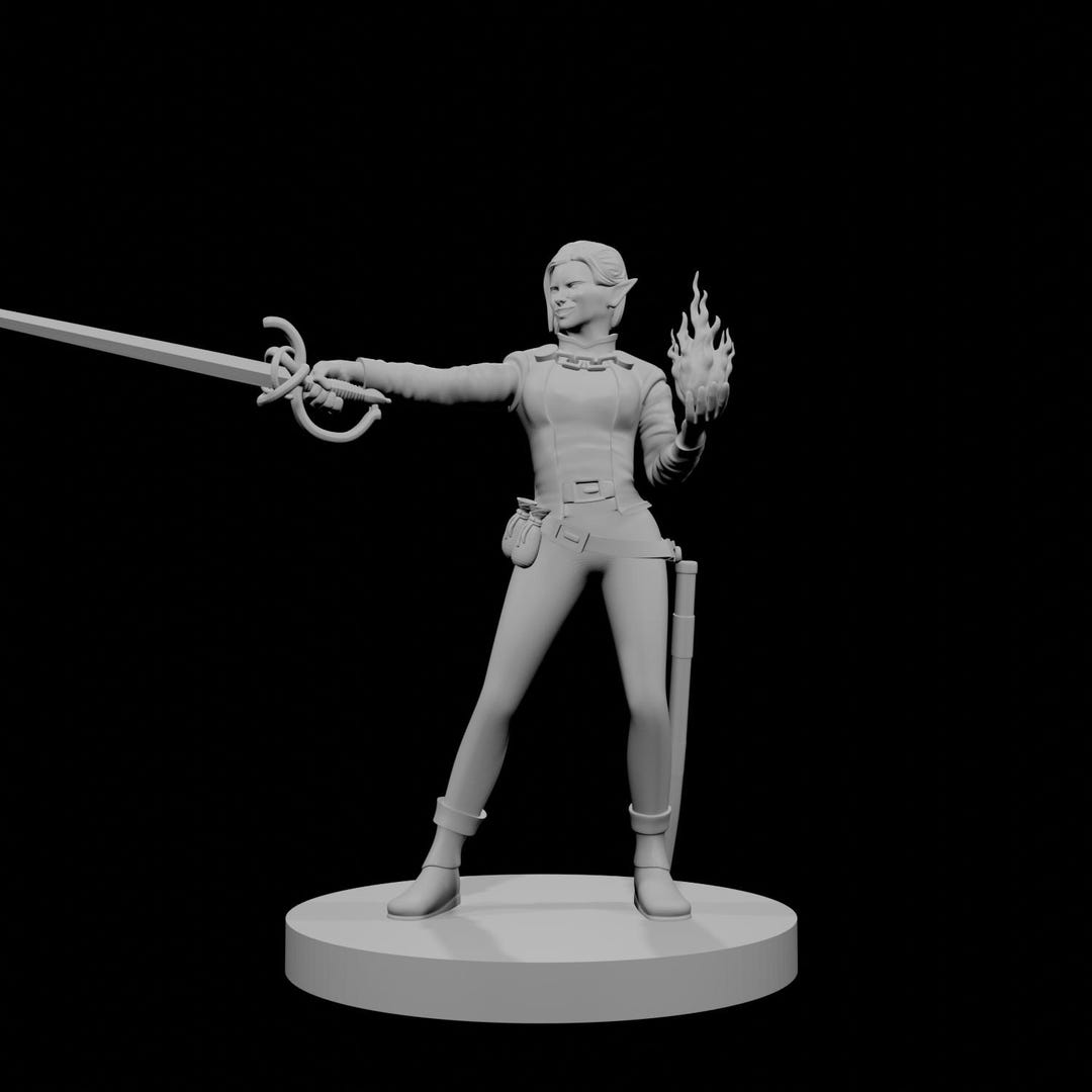 Fey Elf Warlock Miniature, Female Hexblade (3D Printed, 28mm) - Etsy UK