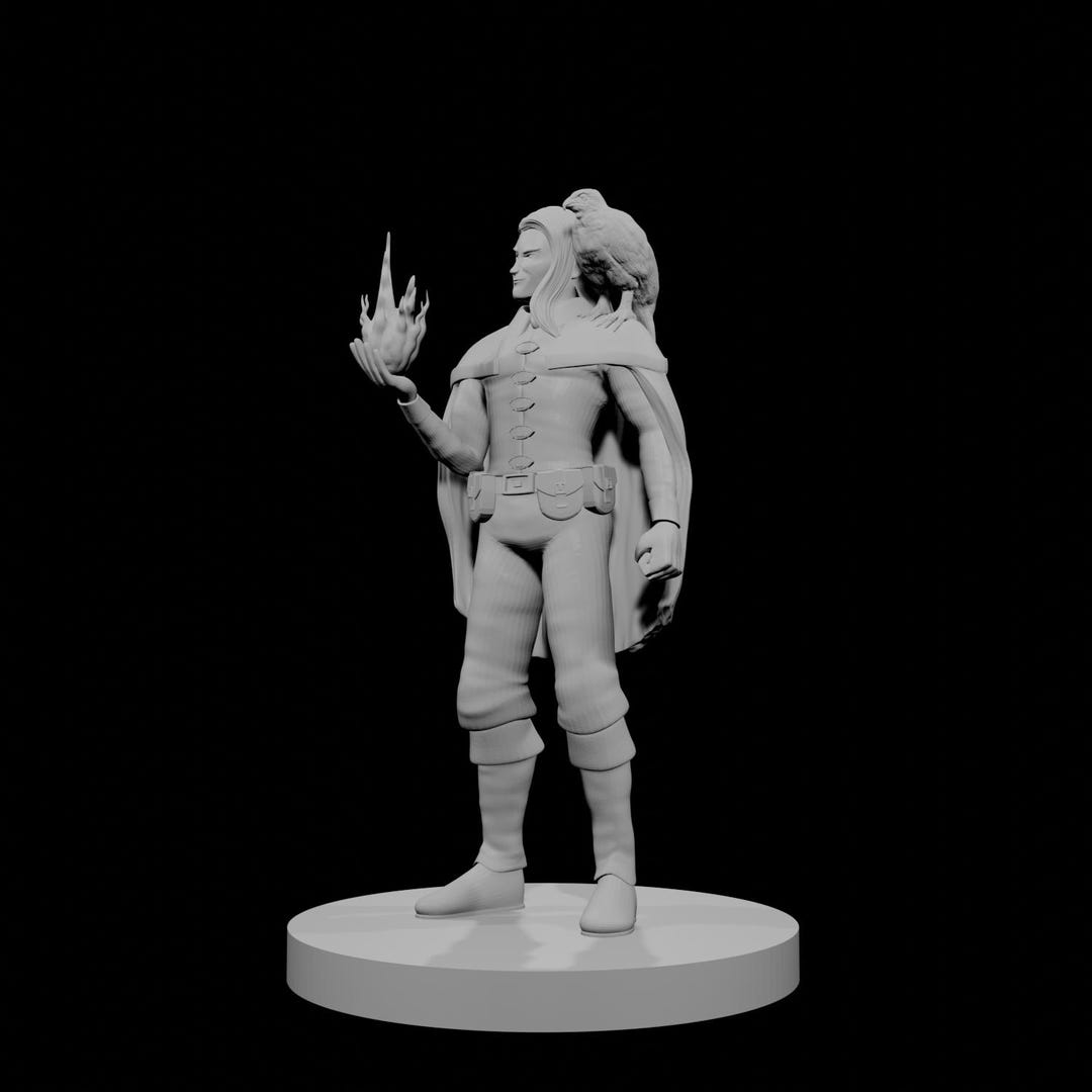 Elf Male Sorcerer Miniature: Hawk Companion, Unpainted RPG Figure - Etsy