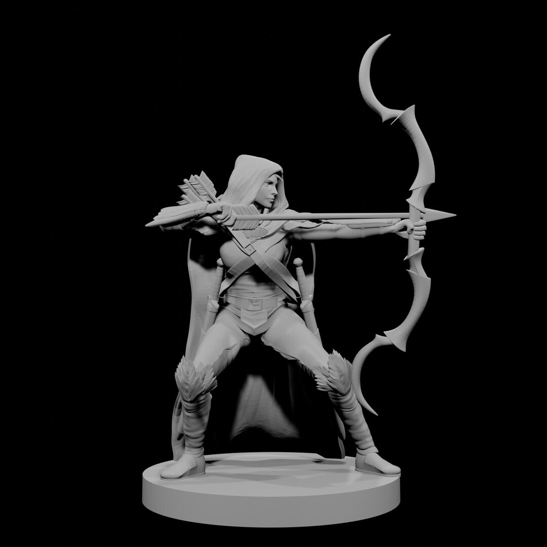 Elf Female Ranger Miniature: Unpainted 3D Printed RPG Figure - Etsy