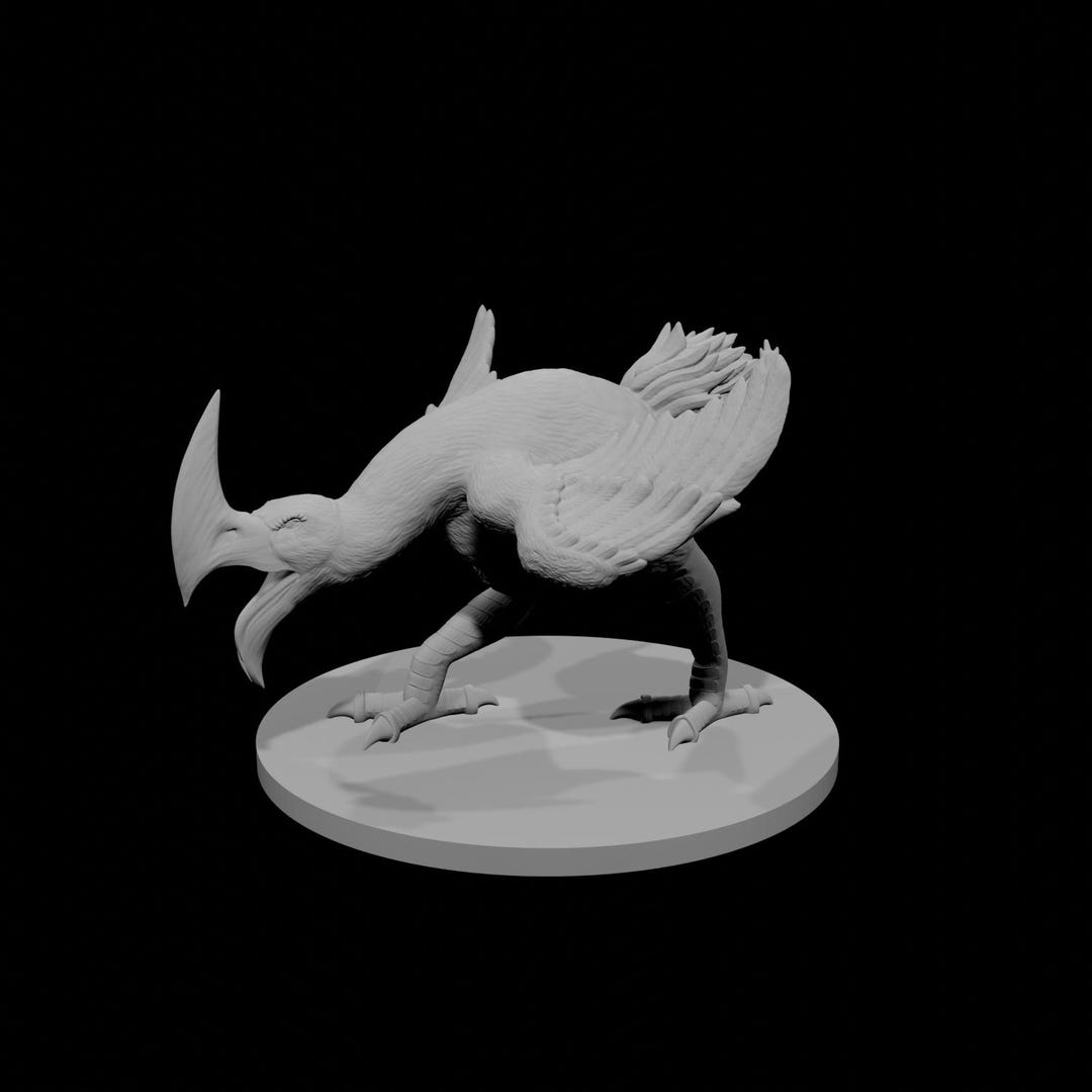 Axe Beak Wild RPG Miniature, 3D Printed Resin (unpainted, 28mm Scale ...