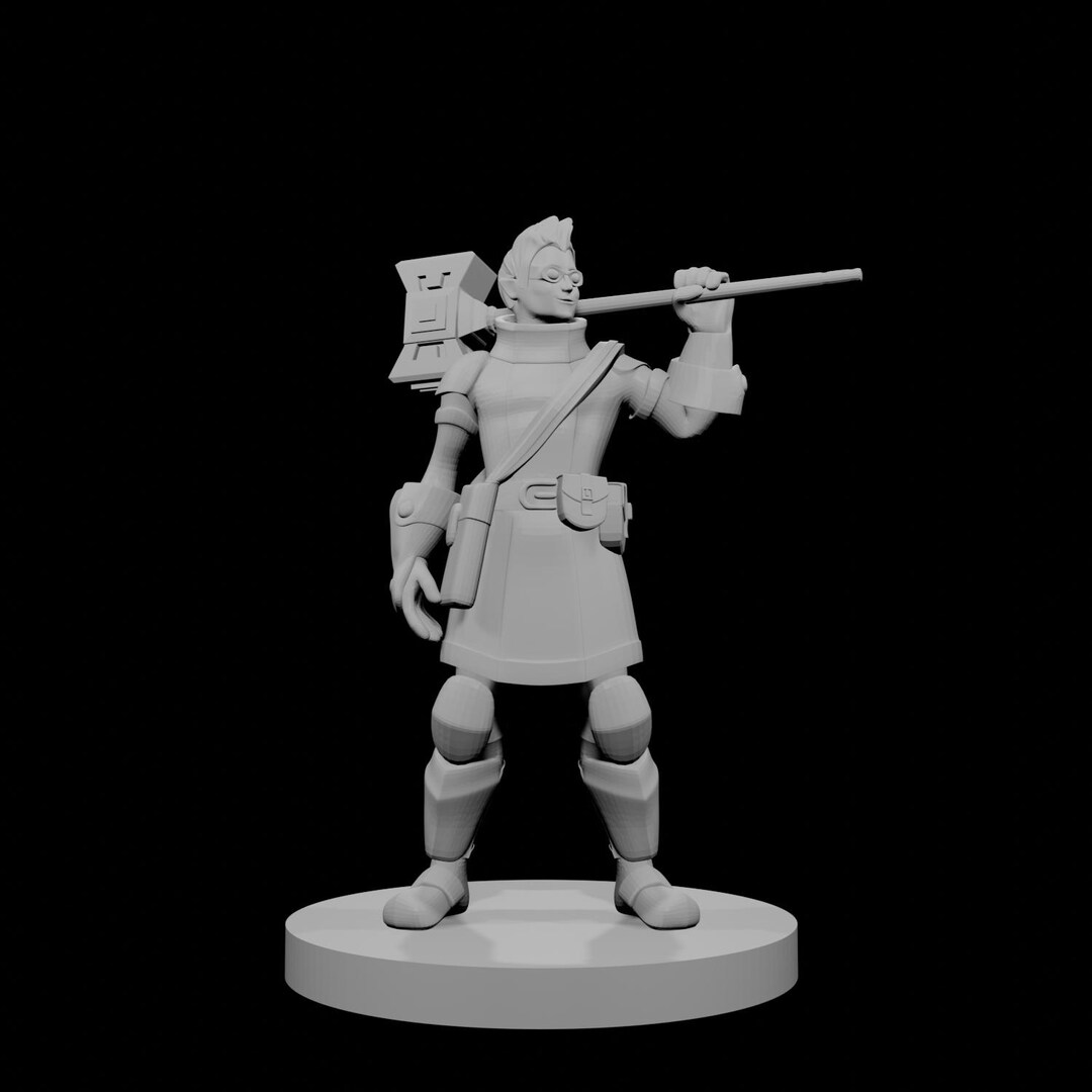 Half Elf Artificer Miniature: Unpainted 3D Printed RPG Figure - Etsy