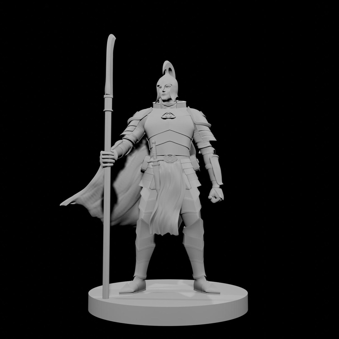Elf Paladin Miniature - Glaive, Unpainted Tabletop Figure - Etsy