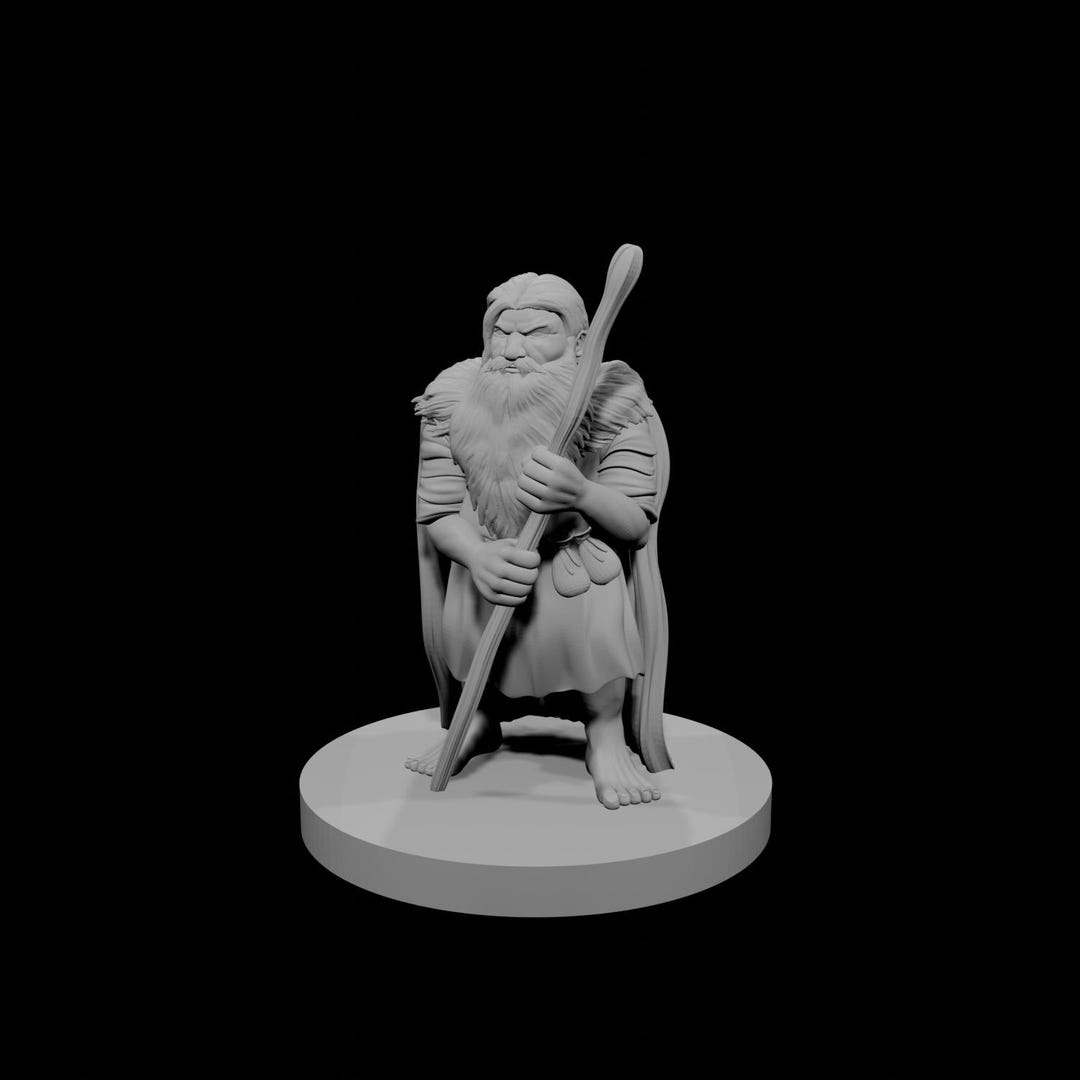Dwarf Male Druid Figure: Detailed 3D Printed Resin - Unpainted RPG ...