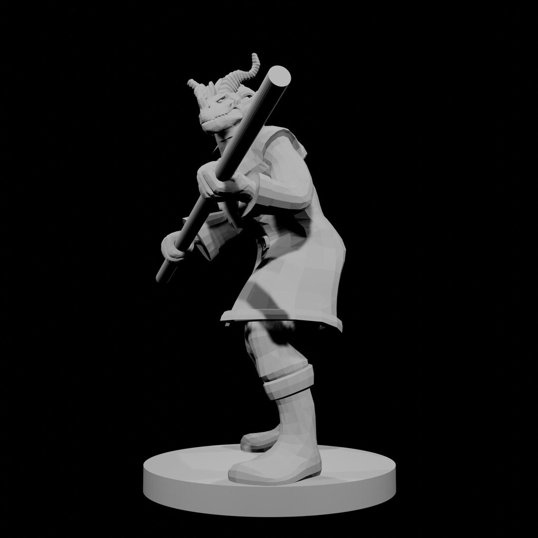 Red Dragonborn Monk Miniature: 28mm RPG Figure With Staff - Etsy