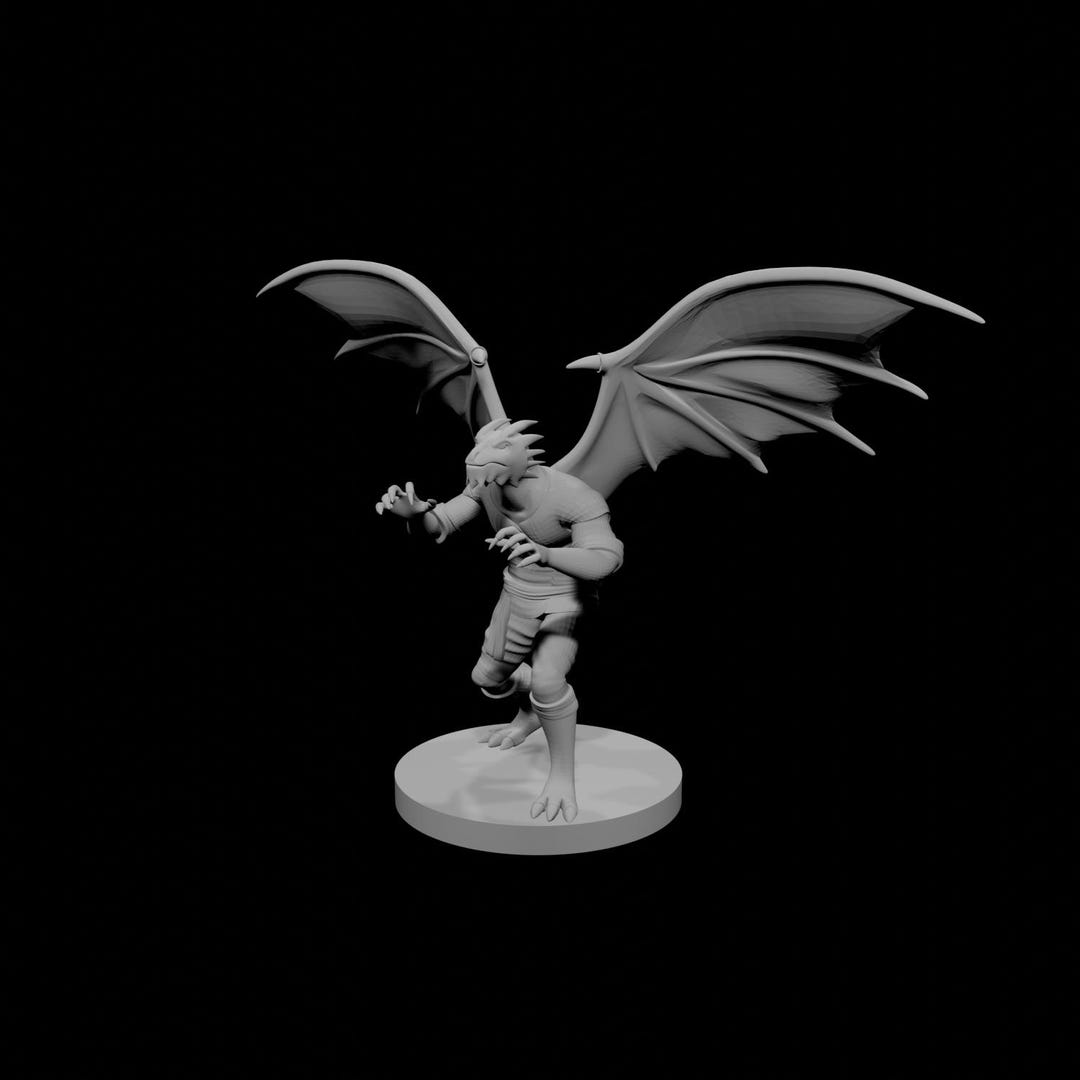 Dragonborn Monk Miniature: Winged Male Character (unpainted Resin) - Etsy