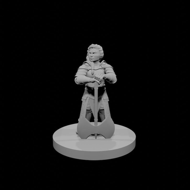 Dwarf Female Paladin Miniature - Detailed 3D Printed RPG Figure - Etsy