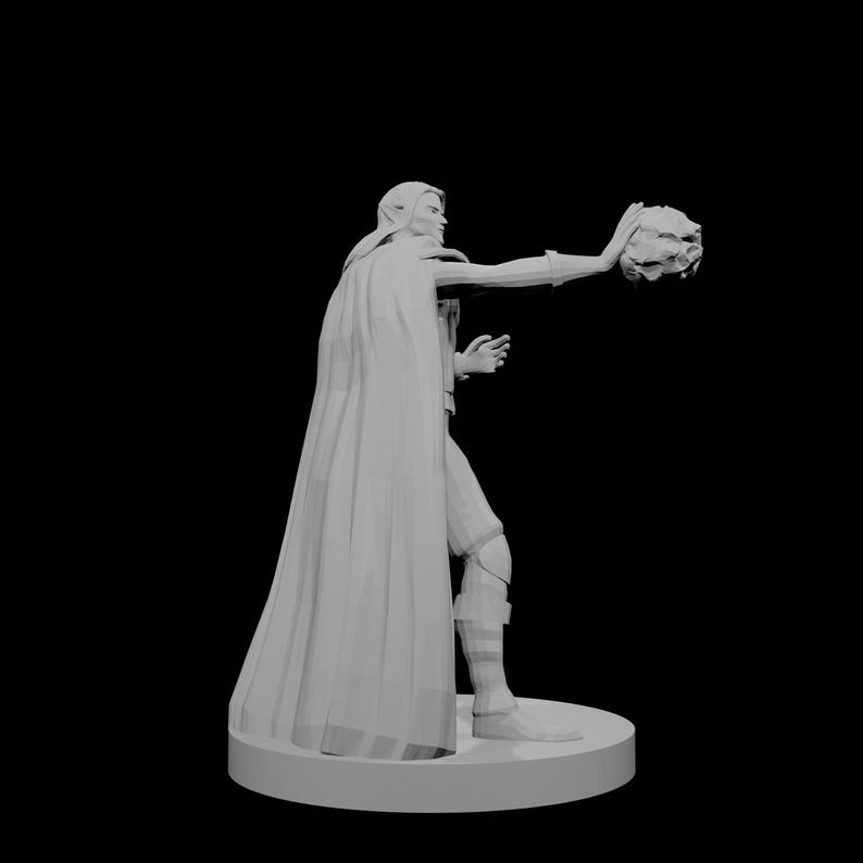 Elf Male Warlock Miniature: 3D Printed RPG Figure - Etsy