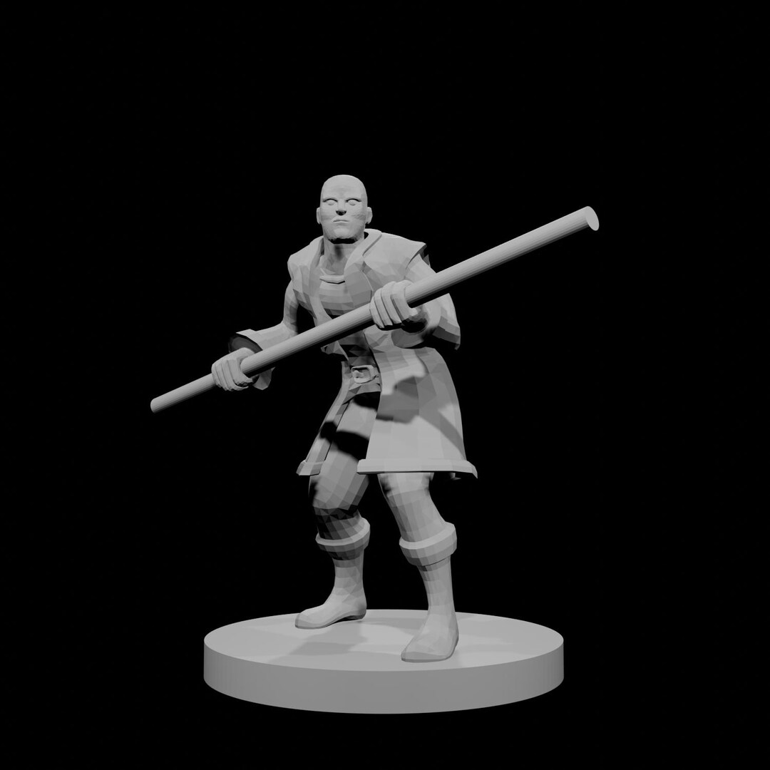 RPG Miniature: Human Male Monk - Unpainted 28mm Resin Figure - Etsy