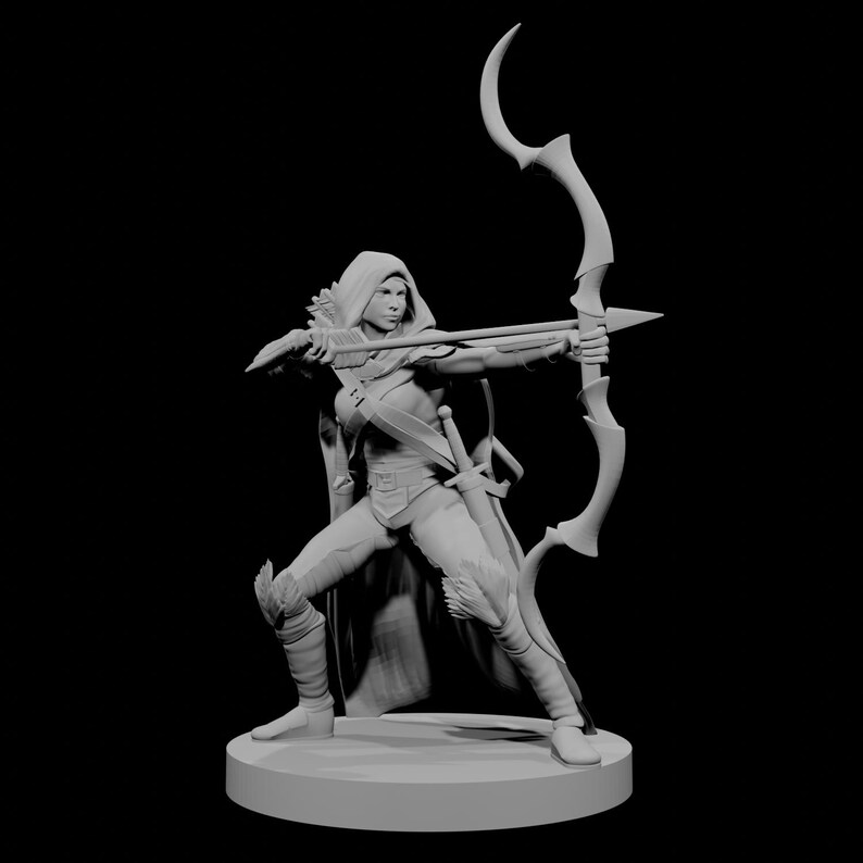Elf Female Ranger Miniature: Unpainted 3D Printed RPG Figure - Etsy