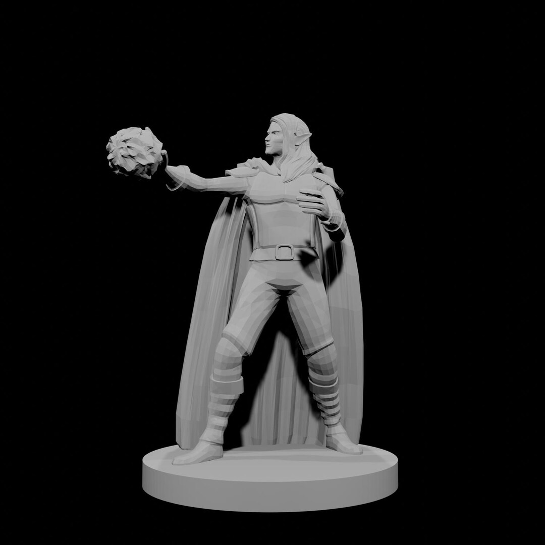 Elf Male Warlock Miniature: 3D Printed RPG Figure - Etsy