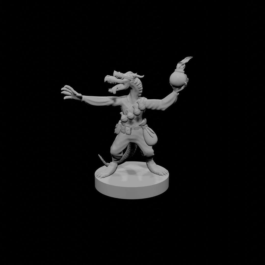 Kobold Alchemist Miniature: 3D Printed RPG Figure, Unpainted - Etsy