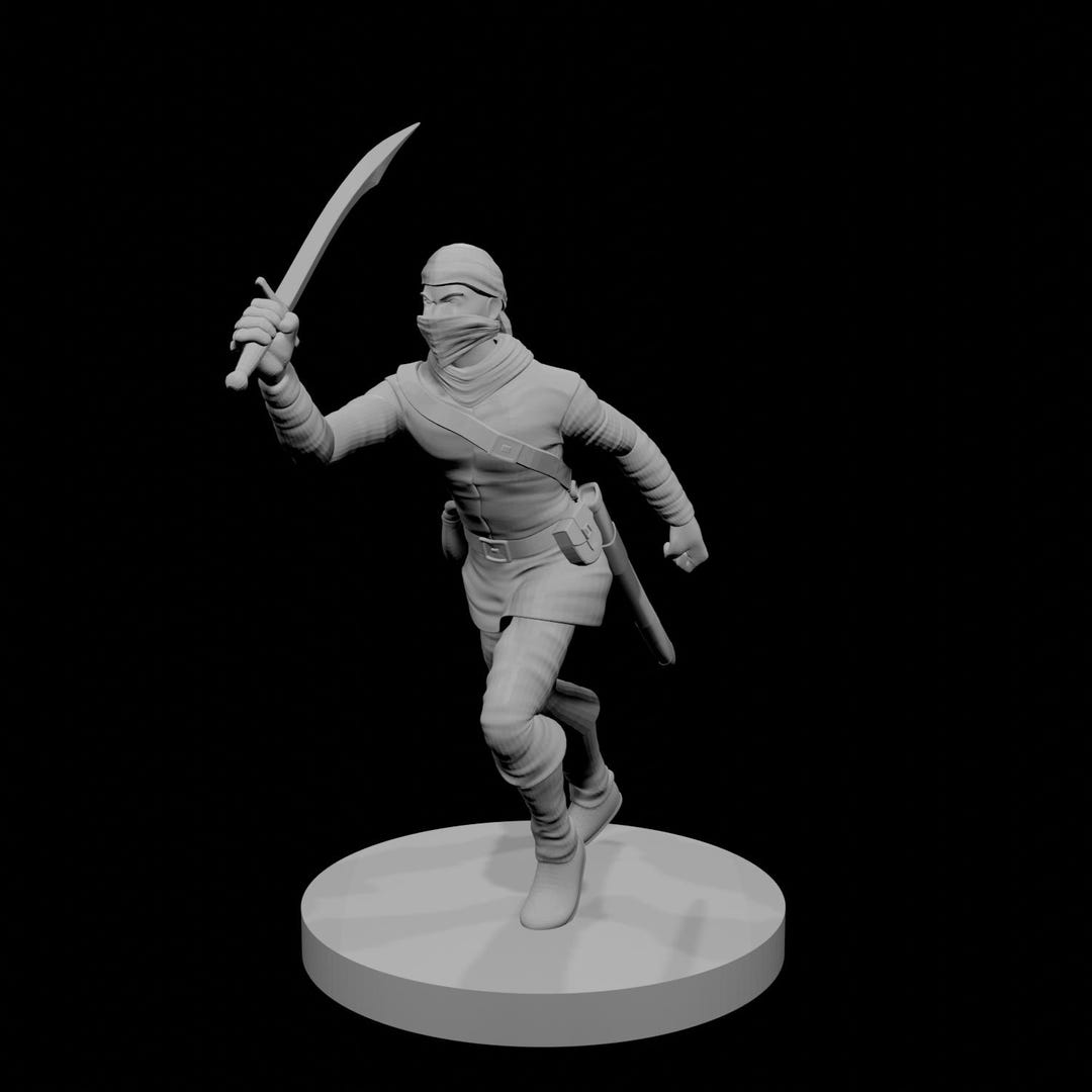 Bandit RPG Miniature, Resin Unpainted (D&D Pathfinder Scale 28-32mm) - Etsy