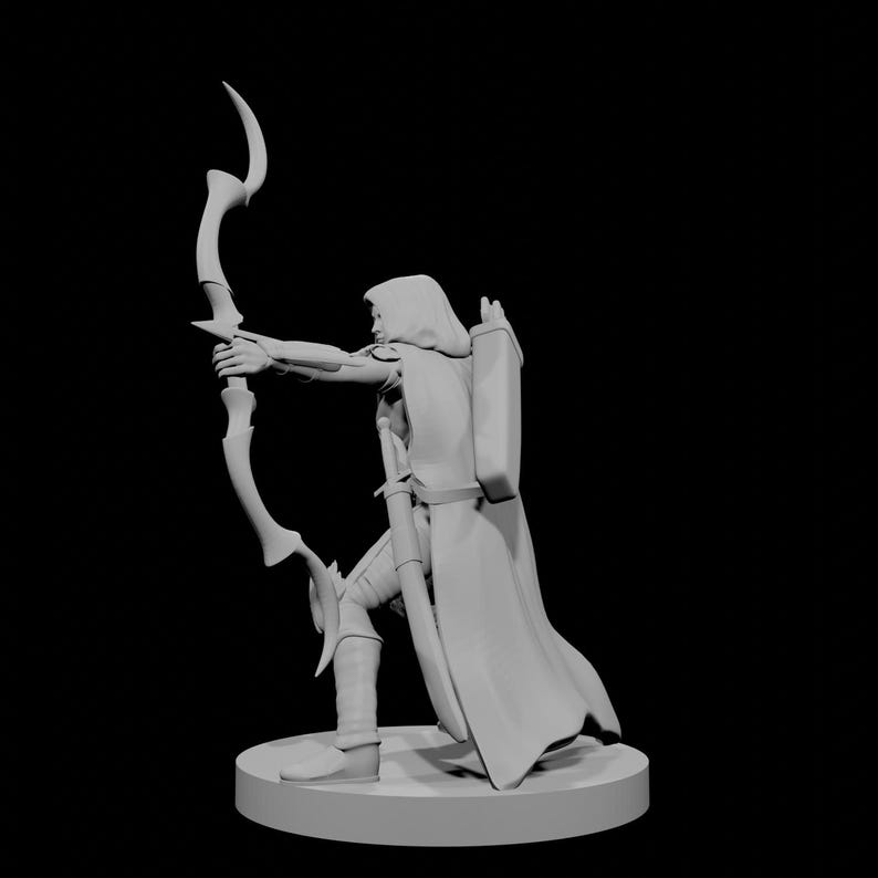 Elf Female Ranger Miniature: Unpainted 3D Printed RPG Figure - Etsy