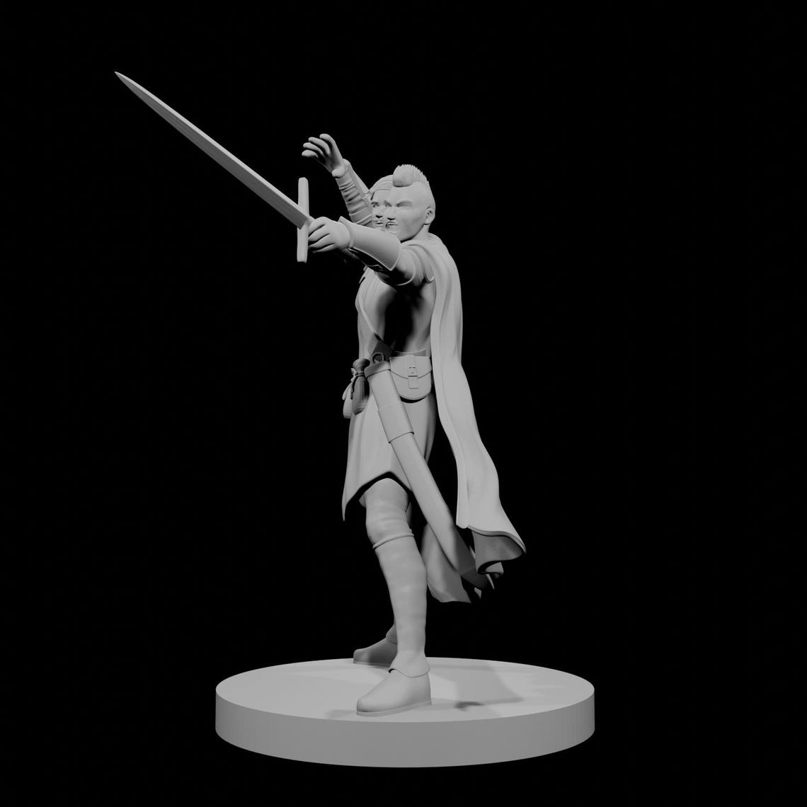 Two Headed Human Male Sorcerer Fighter Miniature: 3D Printed RPG Figure ...