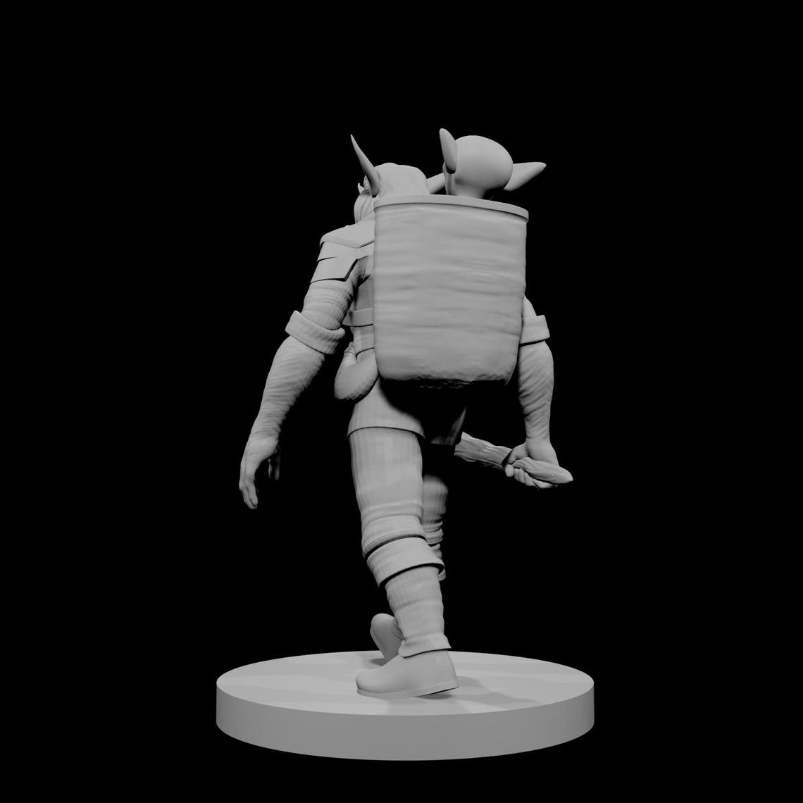 Bugbear Fighter W Goblin Buddy in Backpack | Unpainted Dnd Miniature - 3D Printed Tabletop RPG ...