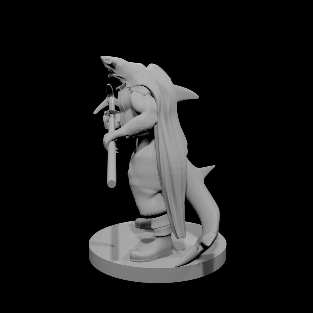 Hammerhead Pirate Miniature: 3D Printed RPG Figure - Etsy
