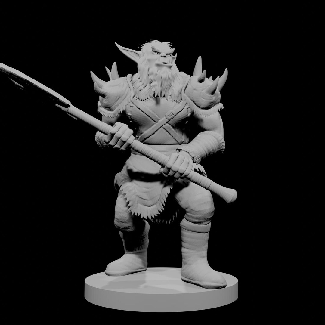 Bugbear Barbarian Miniature: Unpainted 3D Printed RPG Figure - Etsy