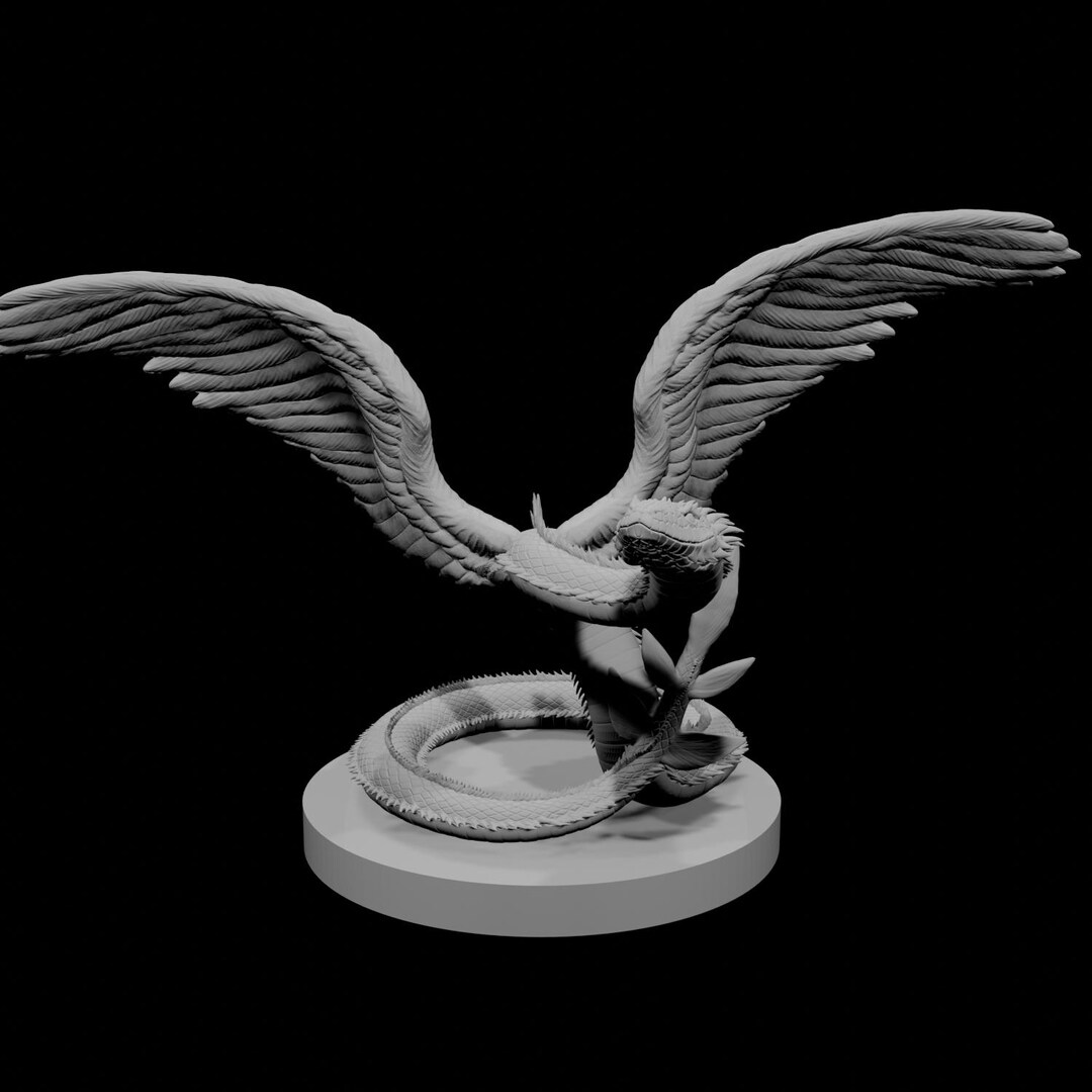 Couatl Miniature, Fantasy RPG Figure (unpainted, 28-32mm Scale) - Etsy