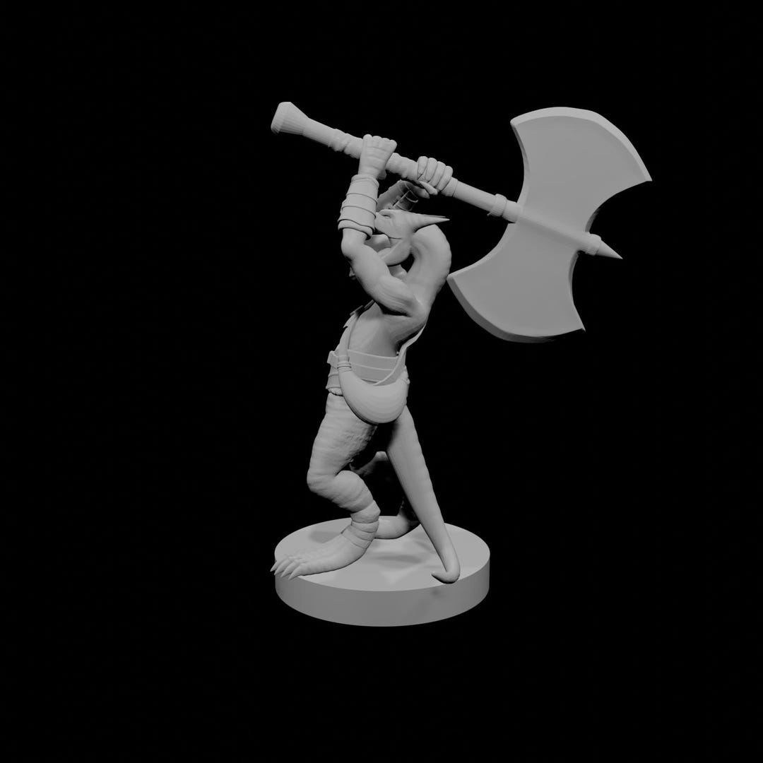 Kobold Barbarian Miniature: 3D Printed RPG Figure - Etsy