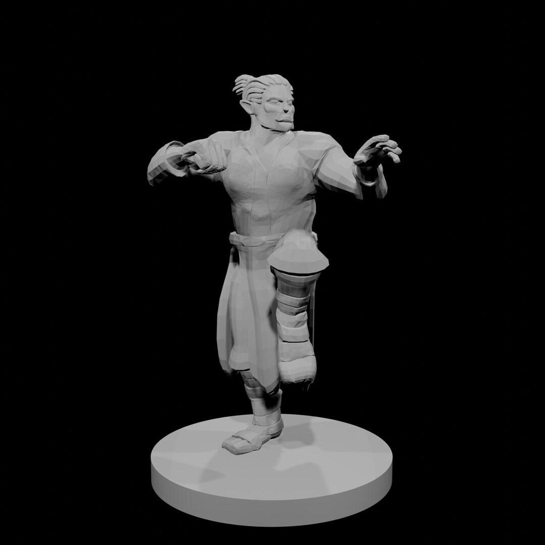 Half Orc Male Monk Miniature: Tabletop RPG Figure (unpainted) - Etsy