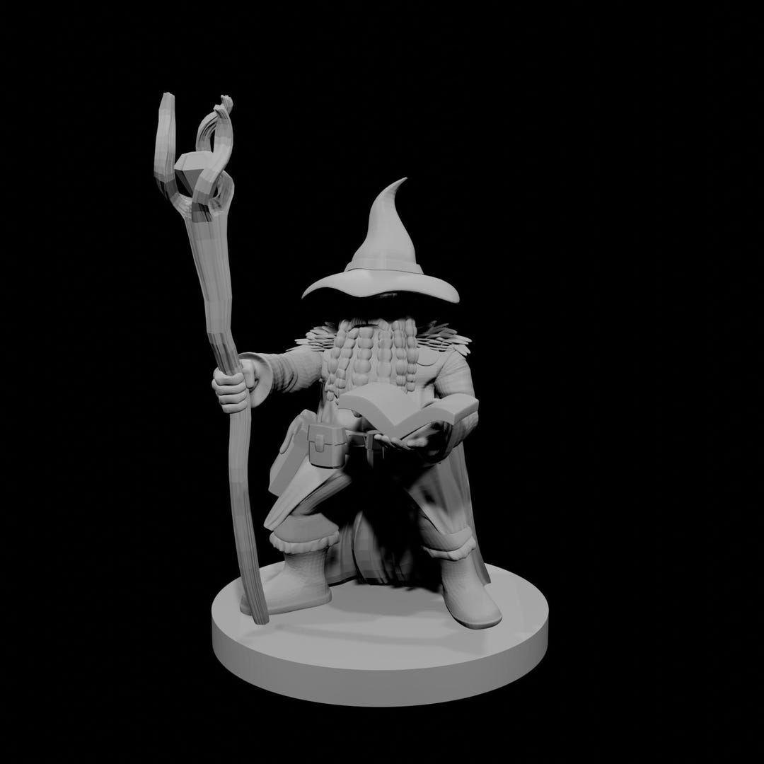 Dwarf Male Wizard Figure: 28mm Scale, Smooth Grey Resin - Unpainted - Etsy