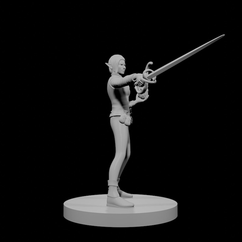 Fey Elf Warlock Miniature, Female Hexblade (3D Printed, 28mm) - Etsy UK