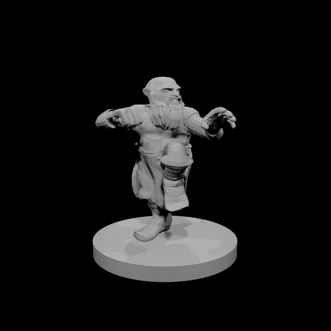 Dwarf Monk Miniature: RPG Gaming Figure (unpainted Resin, 28-32mm) - Etsy