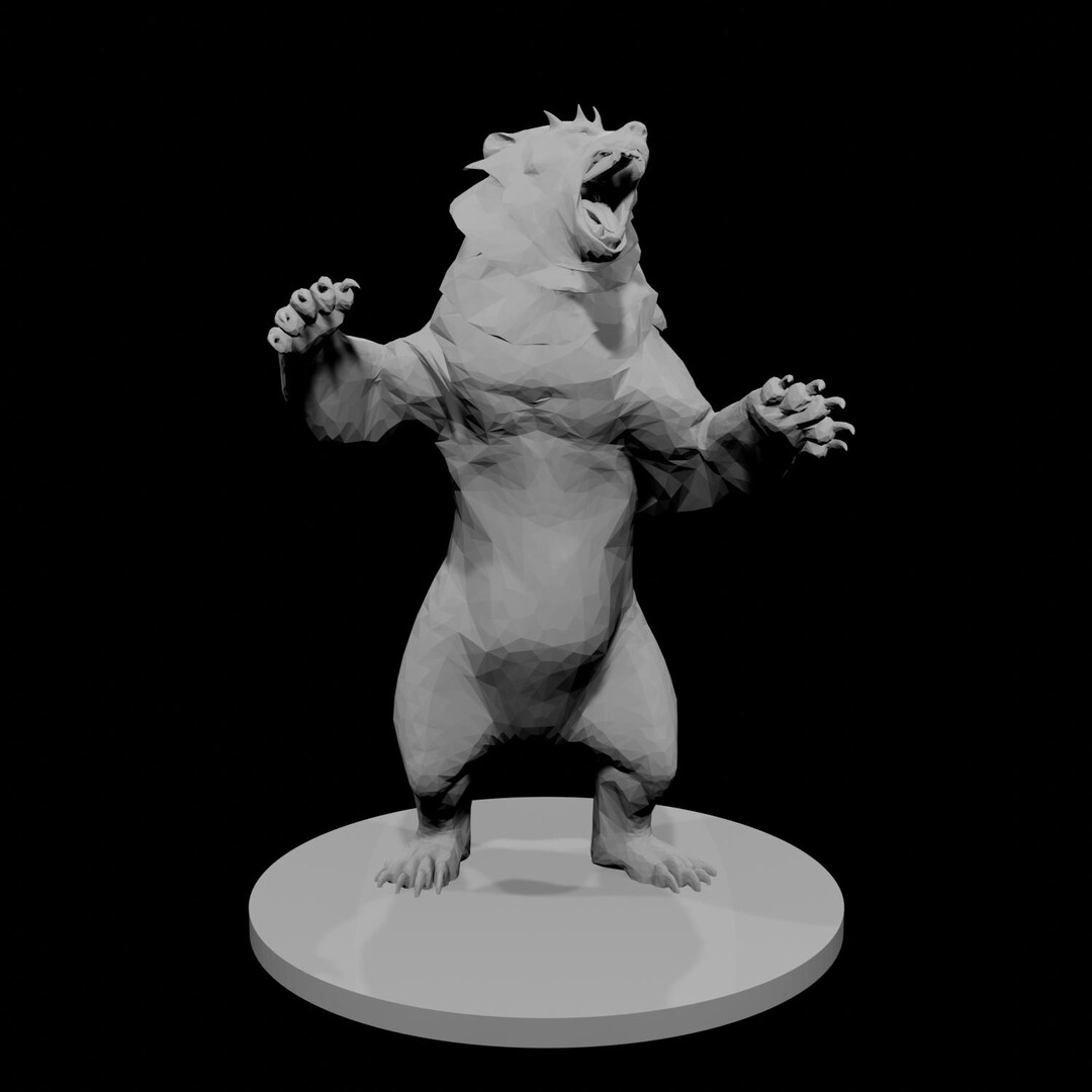 Dire Bear RPG Miniature - Custom Paint Ready Resin Figure - Etsy