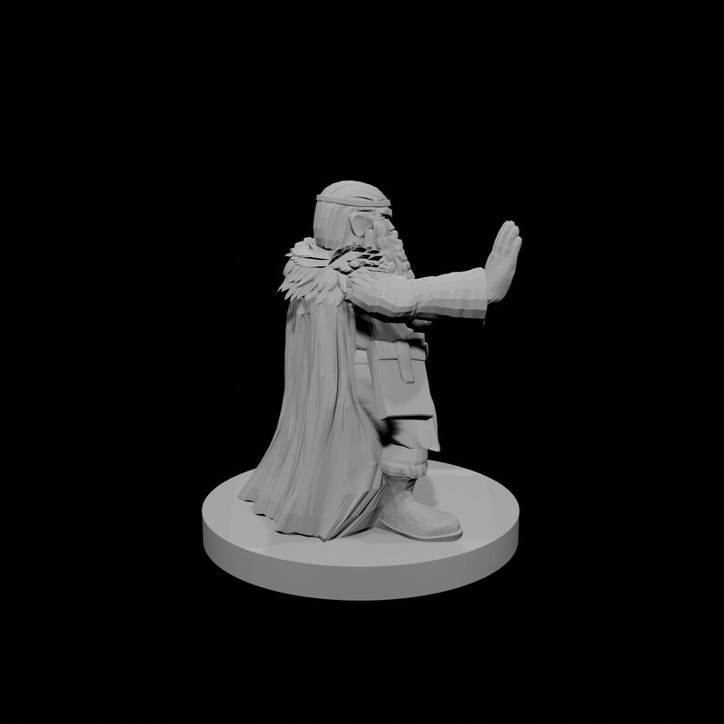 Dwarf Male Wizard Miniature, 3D Printed Resin (unpainted, 28-32mm Scale ...