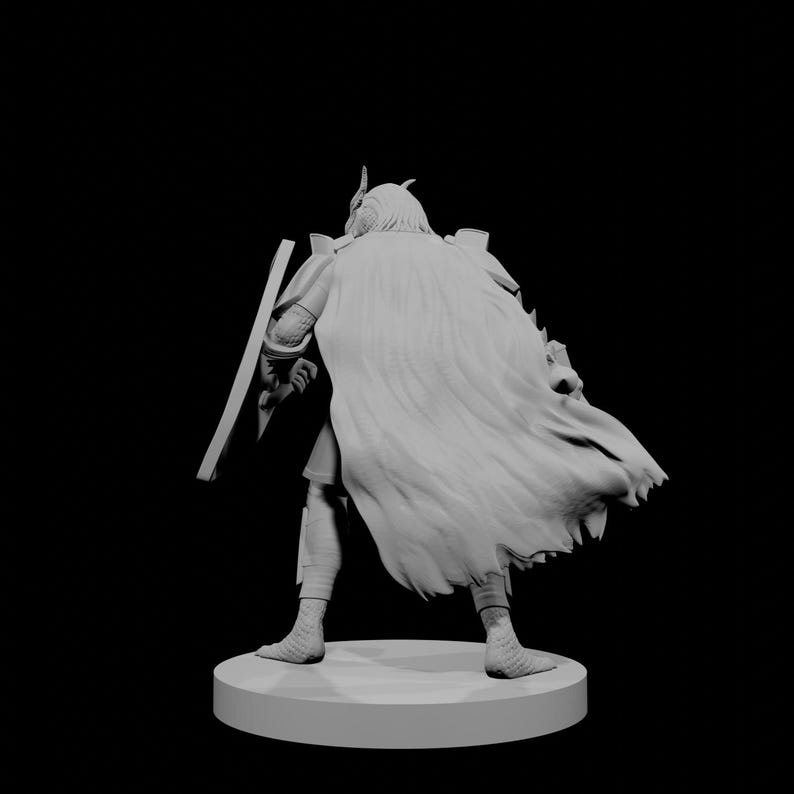 Dragonborn Paladin Miniature: Warhammer and Shield, Unpainted Resin - Etsy