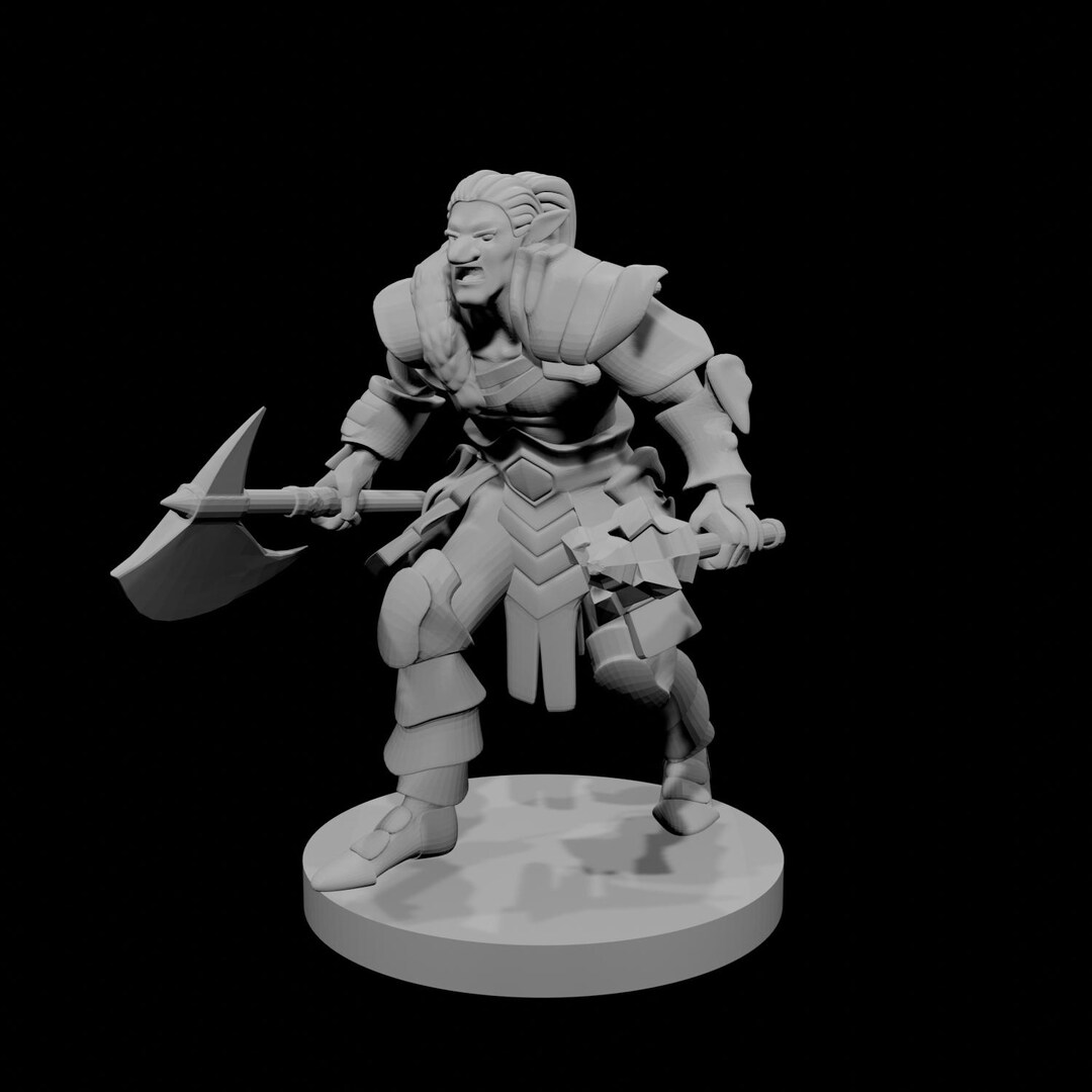 Trollkin Barbarian Miniature: Detailed Fantasy RPG Figure - Unpainted ...