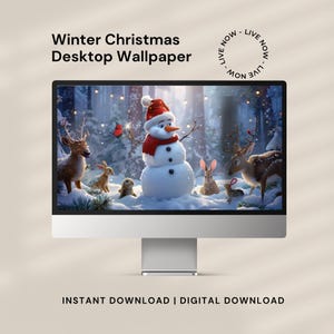 Snowman Desktop Wallpaper – Christmas Winter Background | Cozy Snow ...