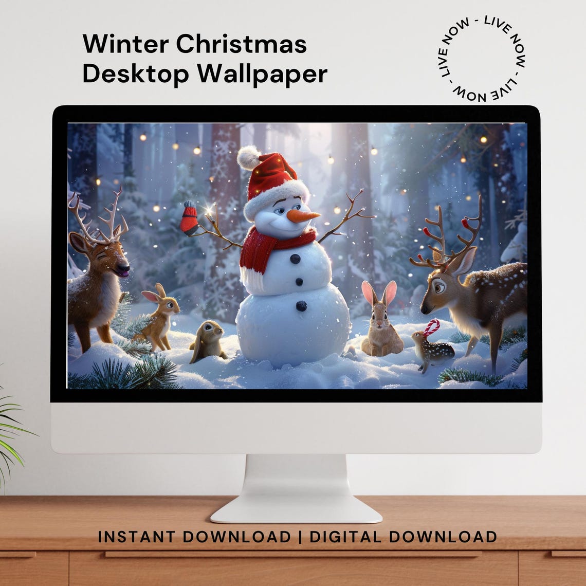 Snowman Desktop Wallpaper – Christmas Winter Background | Cozy Snow ...