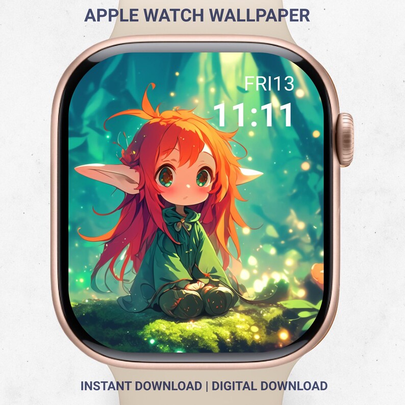 Chibi Anime Gnomes Apple Watch Wallpaper: Forest Spirits (digital ...