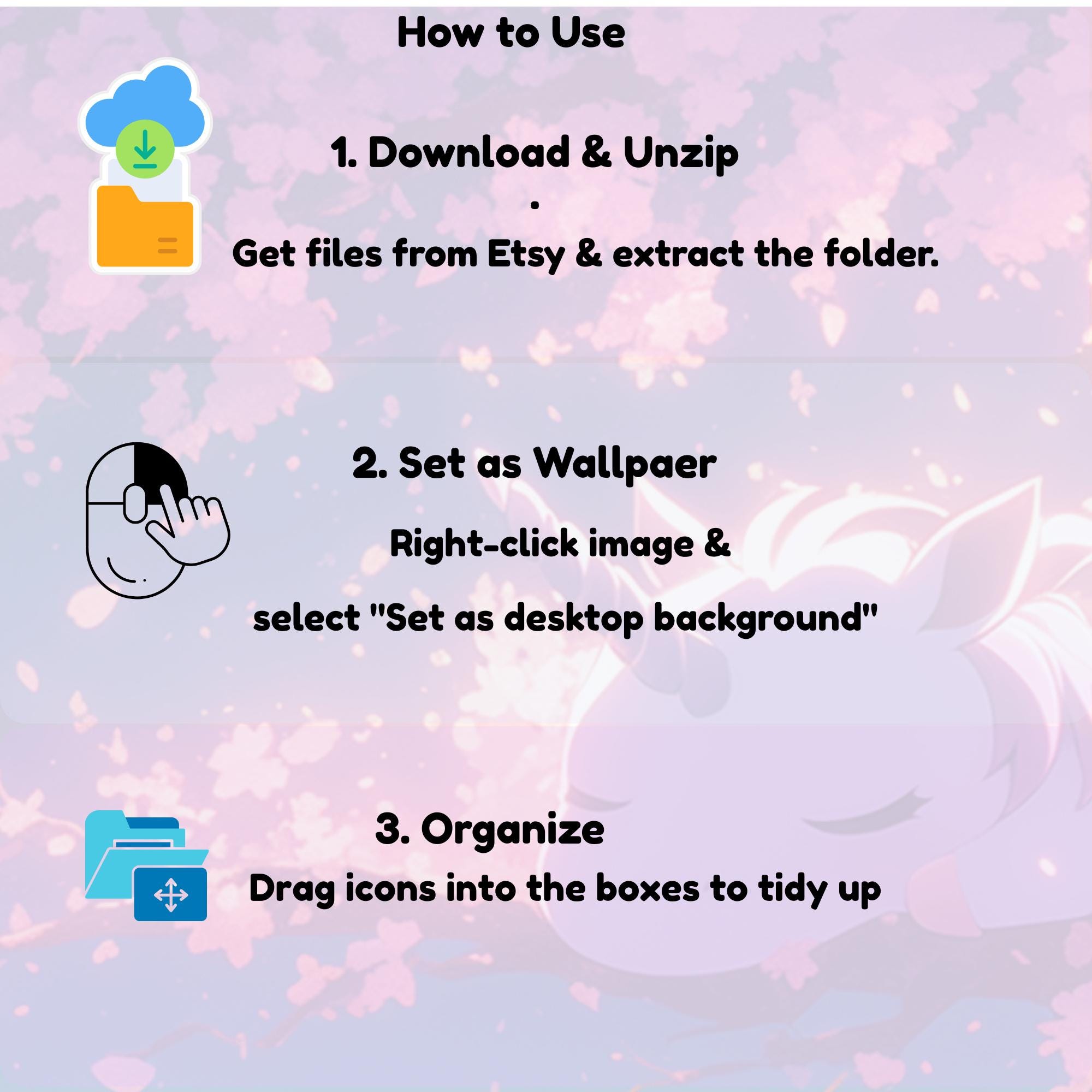 Kawaii Unicorn Desktop Wallpaper Organizer | Night Sky Fantasy | Galaxy ...