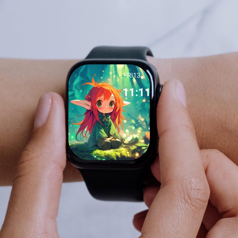 Chibi Anime Gnomes Apple Watch Wallpaper: Forest Spirits (digital ...