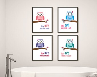 Kids owl bathroom | Etsy