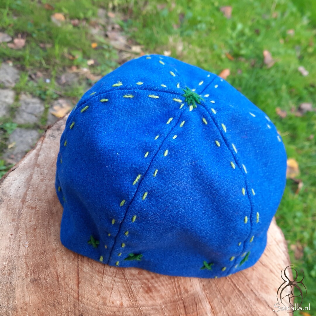 Birka Viking Hat in Wool Blue and Green Size 57cm Reenactment . Viking ...