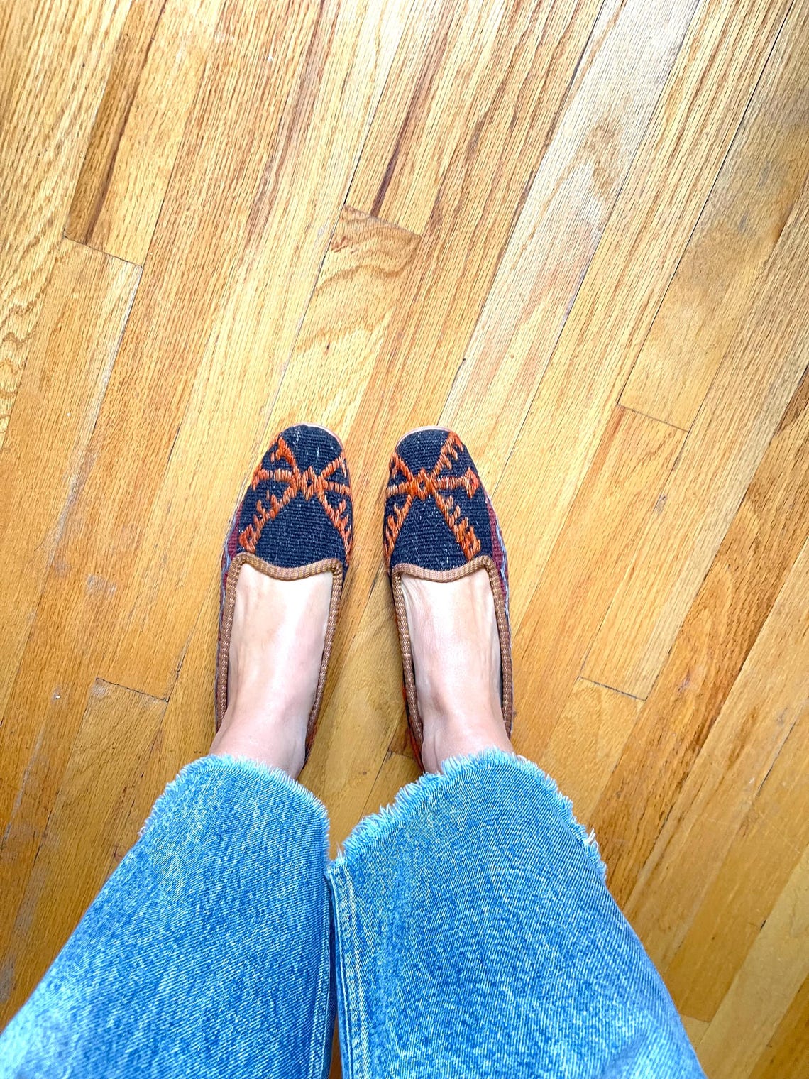 Women's Handmade Kilim Loafers: Turkish One-of-a-kind Slippers, US Size ...