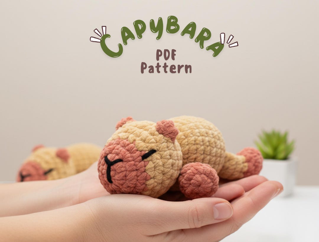 No Sew Capybara Crochet Pattern, Easy Amigurumi Project (PDF Pattern ...