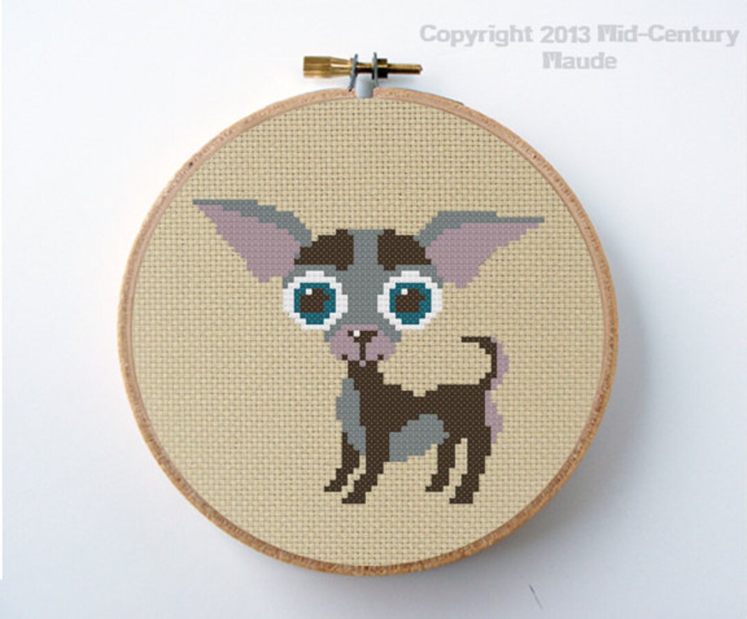Chihuahua Dog Cross Stitch Pattern Cute Easy Small Download - Etsy