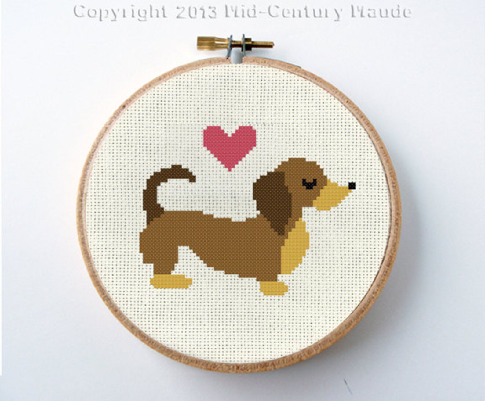 Dachshund Cross Stitch Pattern Weiner Dog and Heart Instant | Etsy