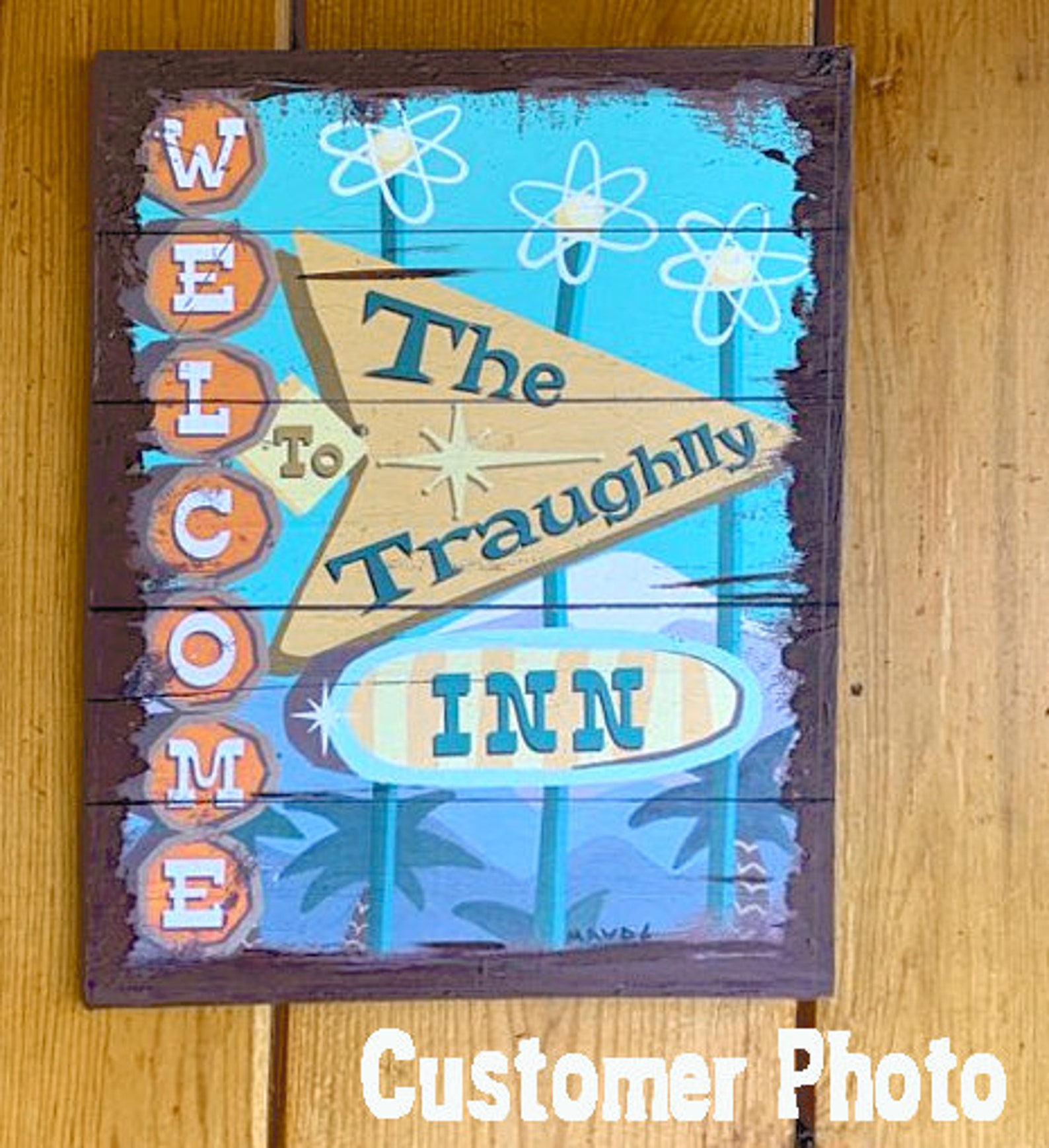 Mid Century Modern Welcome Sign Personalized Art for Outdoor - Etsy ...