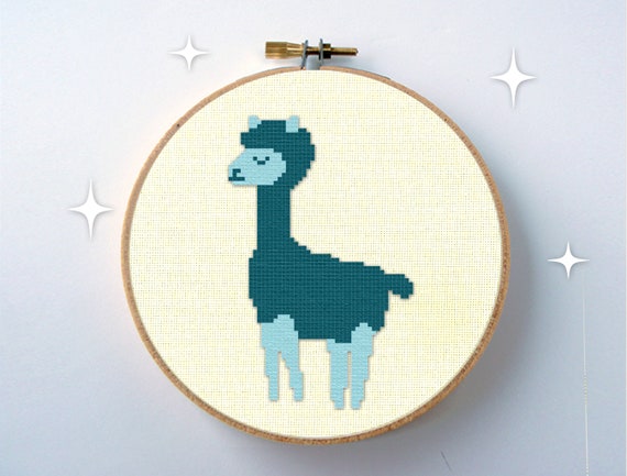 Llama Alpaca Cross Stitch Pattern Mid Century Modern Easy - Etsy